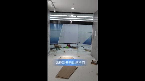 重型机组 无框对开自动门 指纹密码 刷卡门禁 珠海考勤