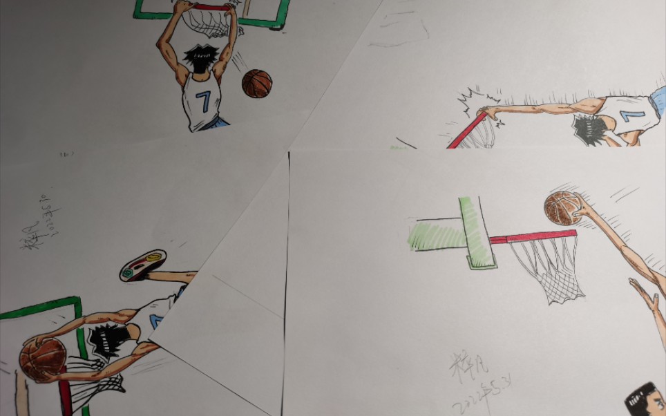 最近几天画的数张运动类漫画手绘插画