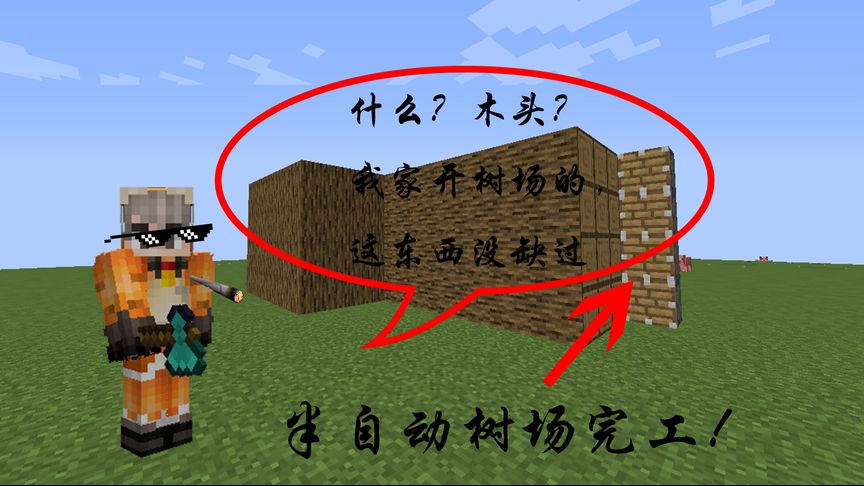 我的世界单人原版生存#29:半自动橡木场完工!再也不缺橡木了!