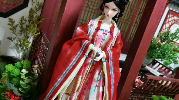 古装娃娃作品集II,娃娃发型,头饰,衣服都是我自己手工制作,有部分娃娃...