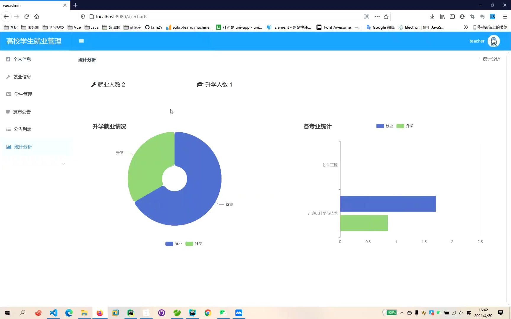 学生就业管理系统新增