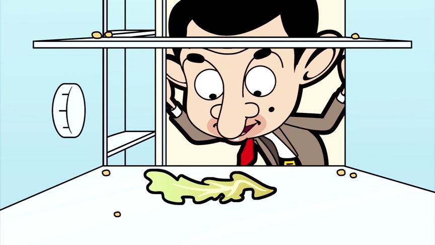 憨豆先生动画版:憨豆约会却没有准备好食物.