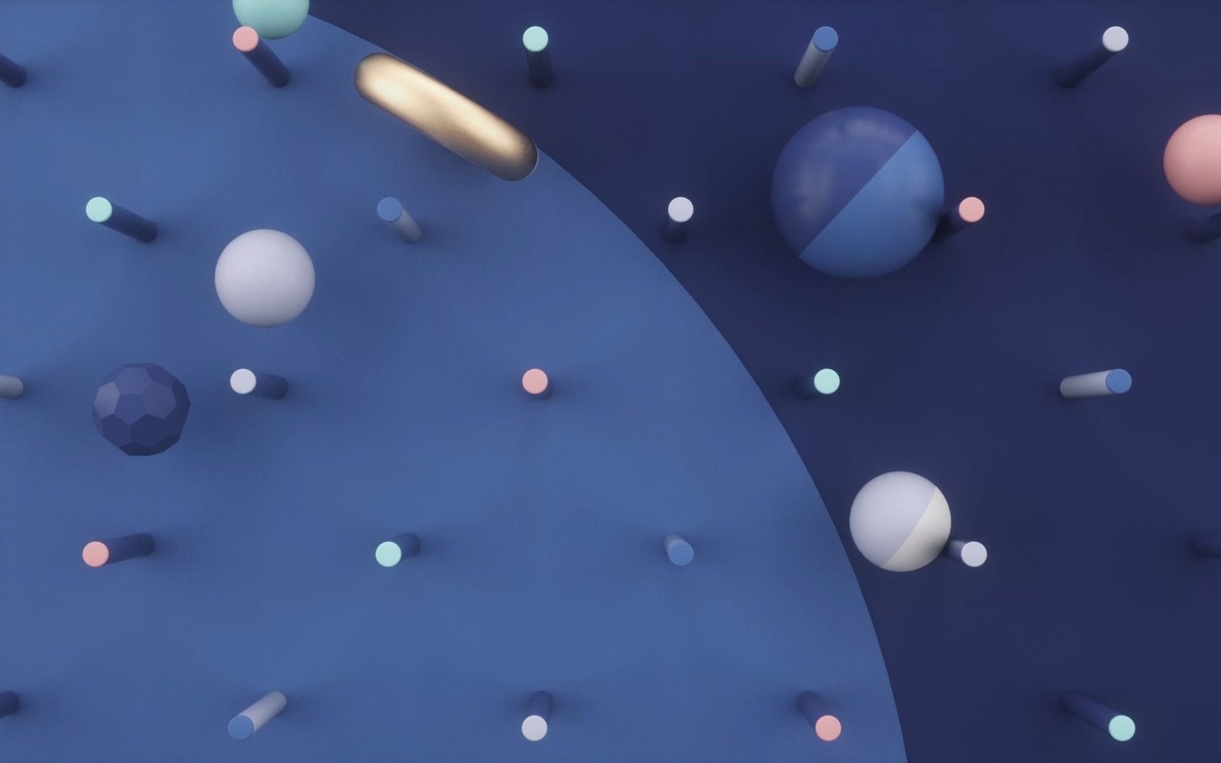 C4D场景呈现作品-小球&圆环