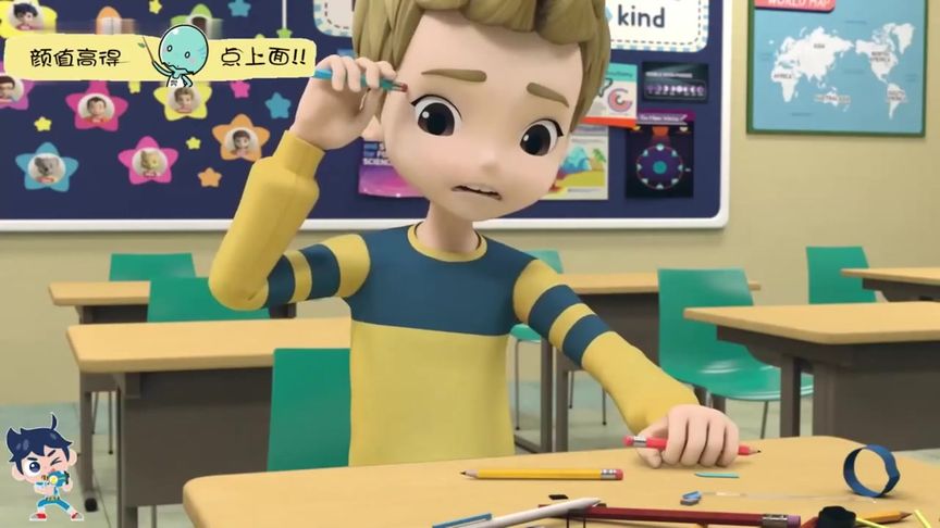 皮皮鲁安全特工队:捣蛋三人组在教室不听劝告,追逐打闹!