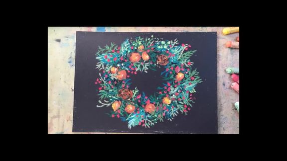 #油画棒 #画画 #花生酱的油画棒教程 #圣诞节