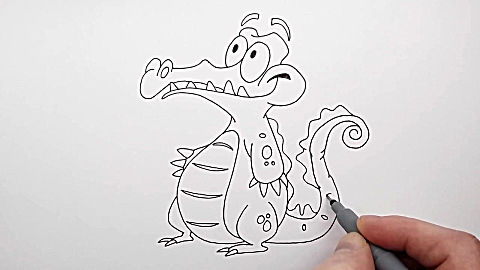 儿童简笔画:调皮的小鳄鱼,简单又漂亮,小伙伴们都喜欢