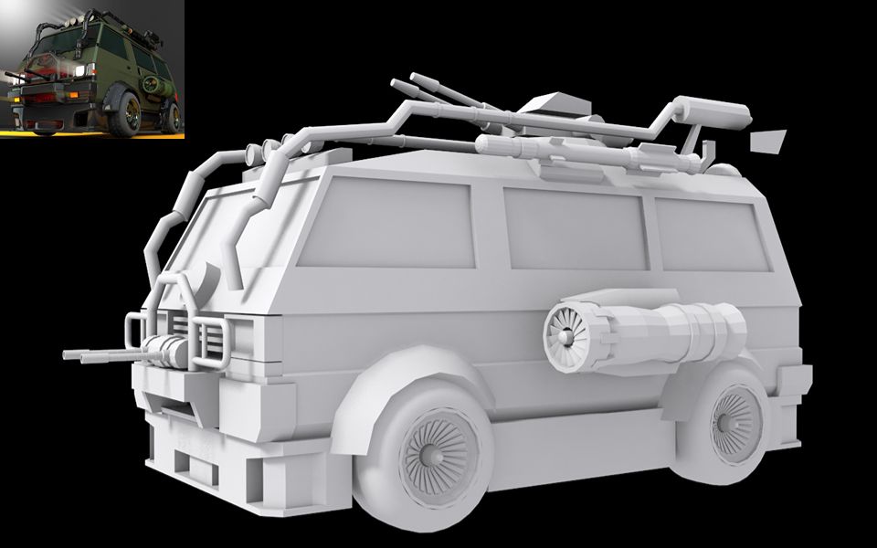 【3DMAX建模】次世代装甲车建模,一节硬表面干货详解