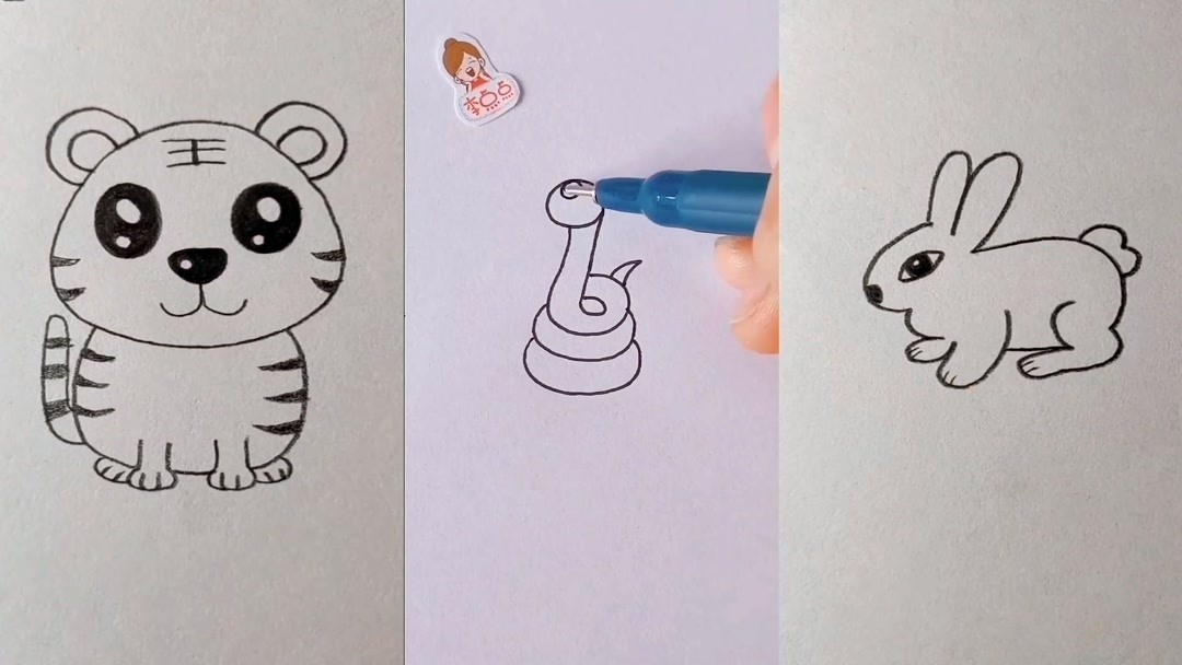 简笔画:今天教大家画小蛇,赶紧学起来吧!