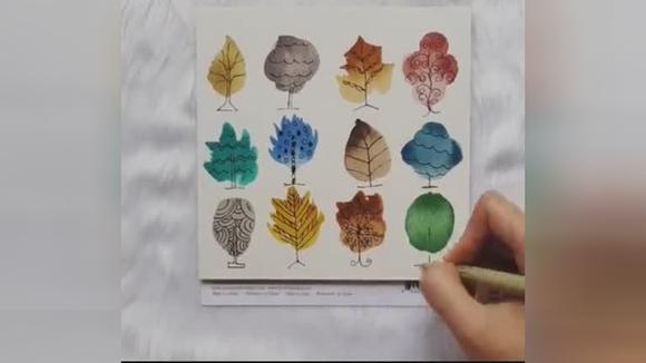 水彩插画师 Joly 告诉你12种小清新树木就是这么简单!