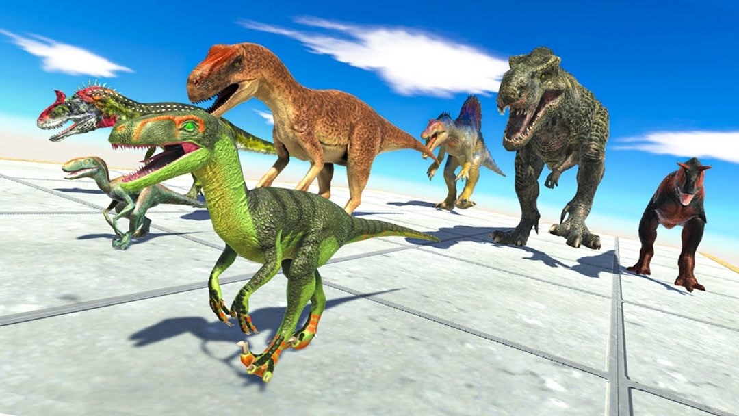 动物战争模拟器:霸王龙率领全体恐龙VS巨齿鲨金刚九头蛇!能赢吗