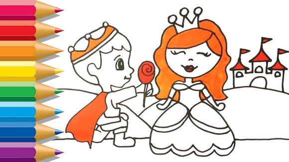 亲子简笔画:王子送玫瑰花给公主