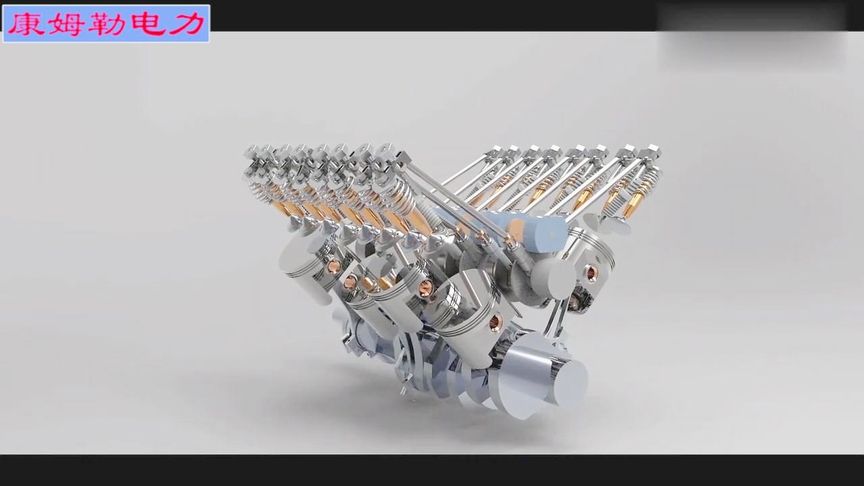 印刷厂柴油发电机组 国产8缸发动机三维动画展示