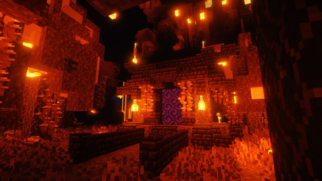 我的世界1.16地狱门竟然能变成这样? 建筑教程地狱门改造绯红篇
