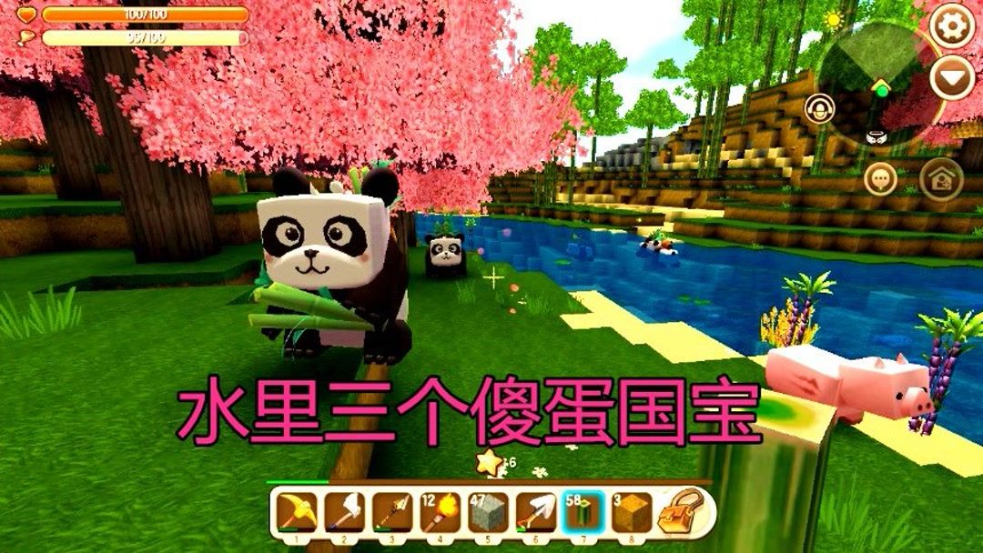 迷你世界-驯服四只大熊猫第39天