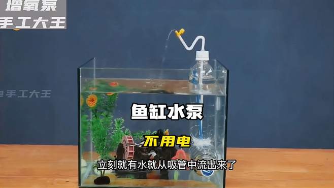 利用两个塑料瓶加几根吸管就能制作一个不用电的增氧泵,太牛了