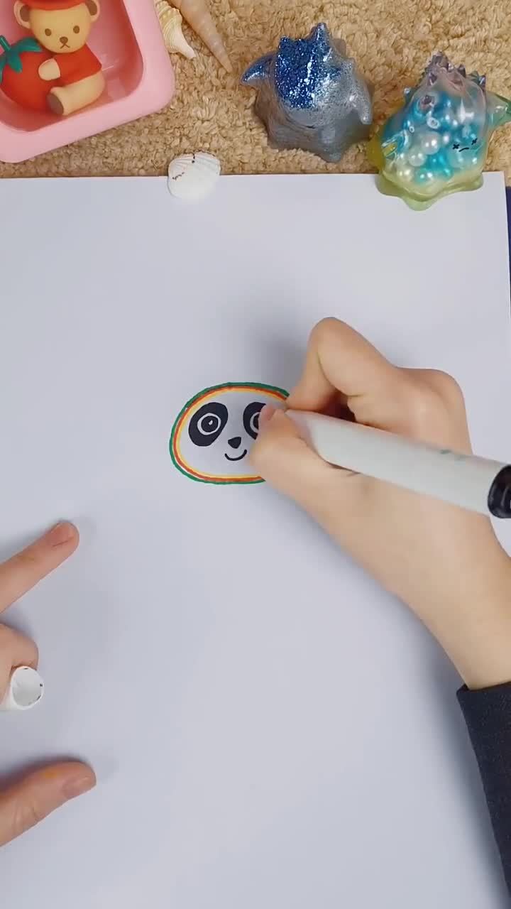 .款的冰墩墩了,你呢?冰墩墩特效 儿童简笔画