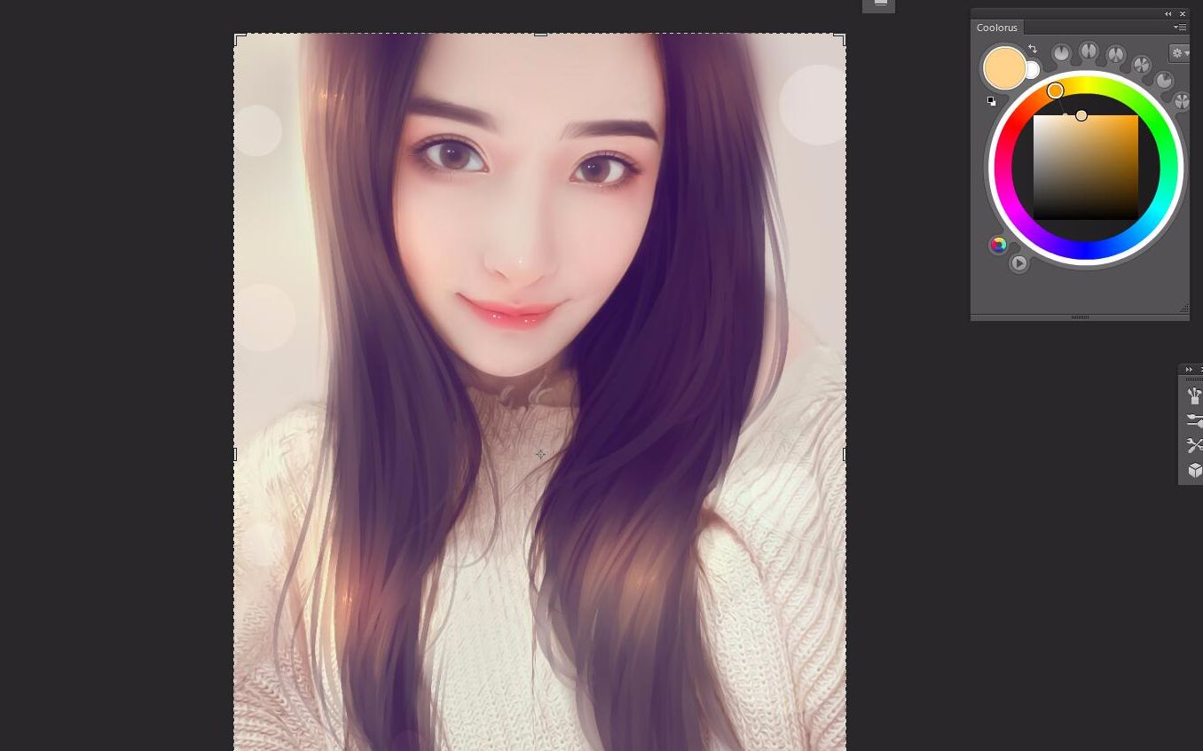 真人照片转手绘PS手绘教学SAI手绘转手绘教程三生三世十里桃花杨幂