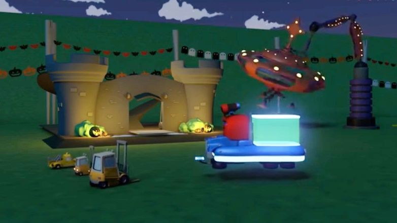 超级卡车:万圣节,不给糖就捣蛋,卡尔变身恐怖卡车吓唬赛车泰勒