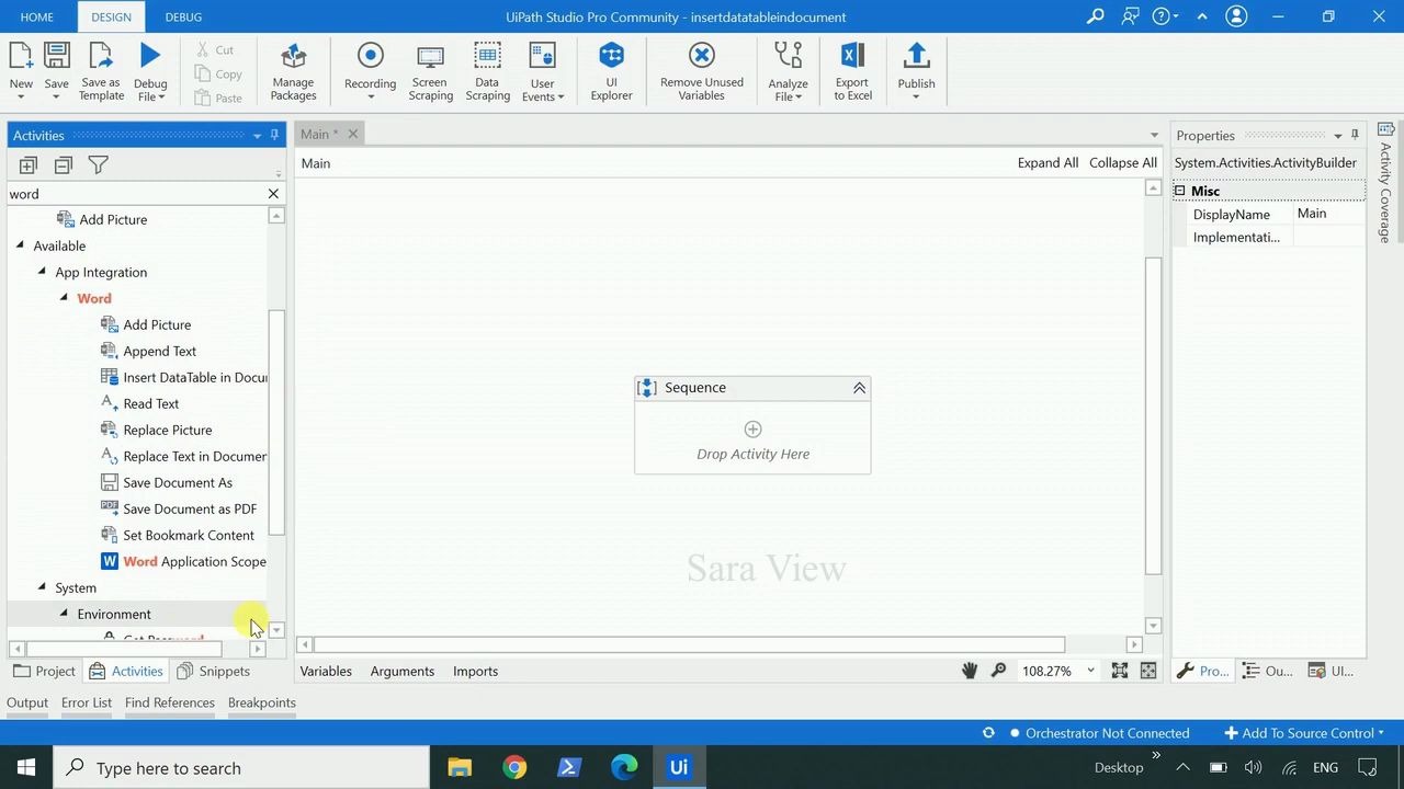 【RPA之家rpazj.com视频教程38】在Word文档中插入数据表UiPath-...