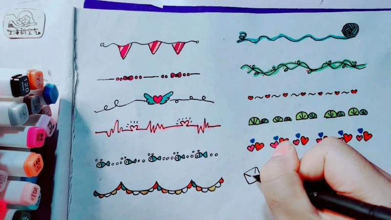 来一啵 花边简笔画手账 总有一款你会喜欢