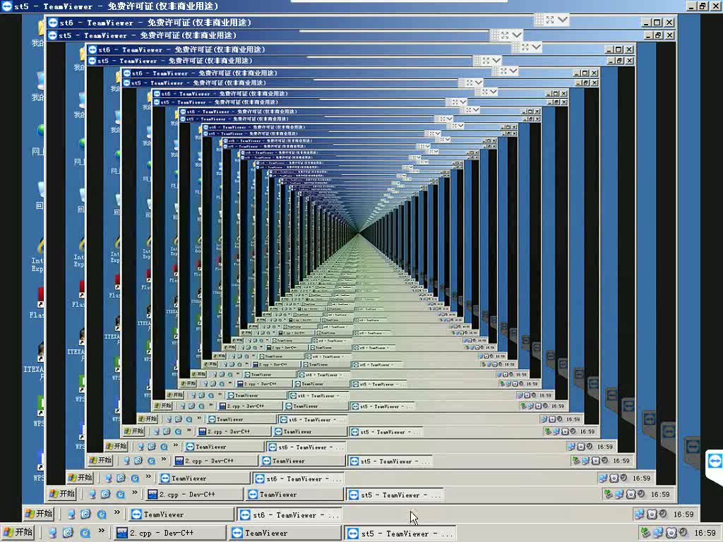 用Windows XP和Teamviewer来了解什么是真正的无限递归