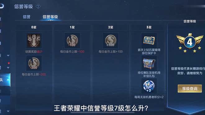 王者荣耀中信誉等级7级怎么升?