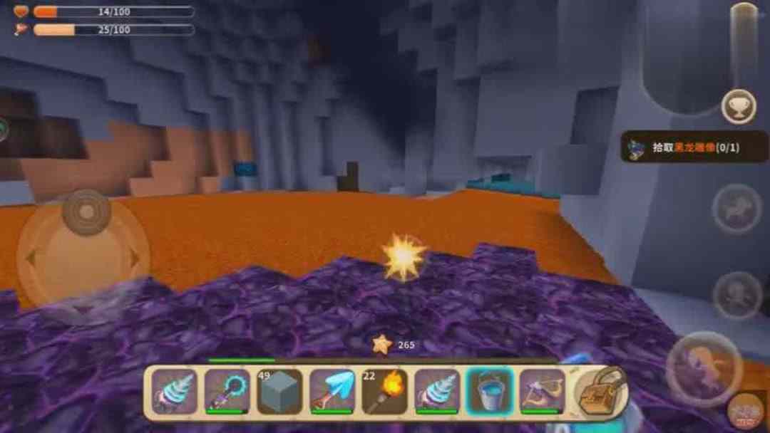 迷你世界：红土地下的岩浆洞里有钻石哦随处可见我要一直挖.