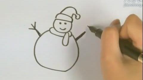 简笔画之如何画雪人