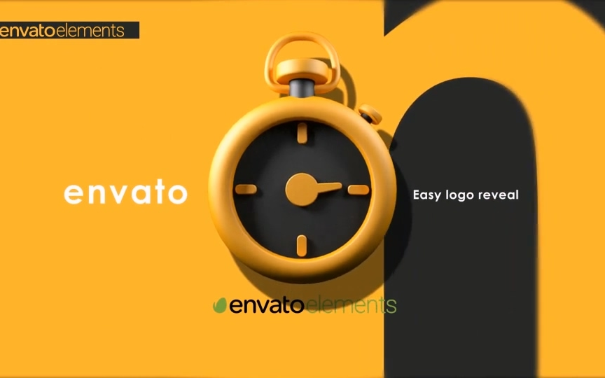 AE模板-时间时钟钟表特效的动态LOGO片头模板标识品牌商品店铺...