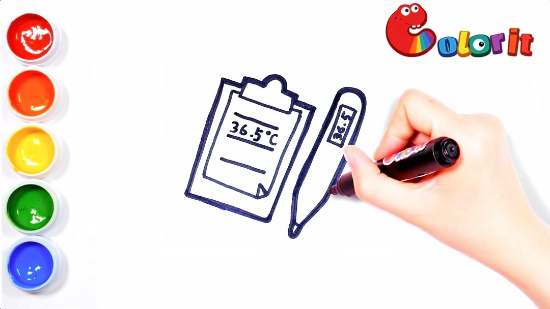 零基础简笔画——你是否已经习惯每日测体温了呢?