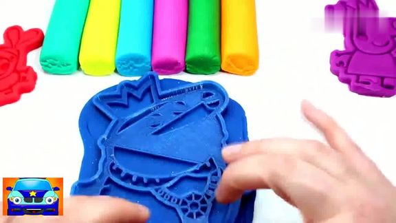 让我们用橡皮泥做出佩奇小猪一家 佩奇小车车