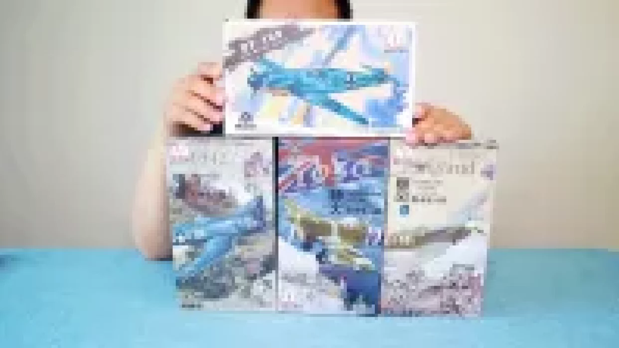 开箱试玩4款二战经典战机拼装模型