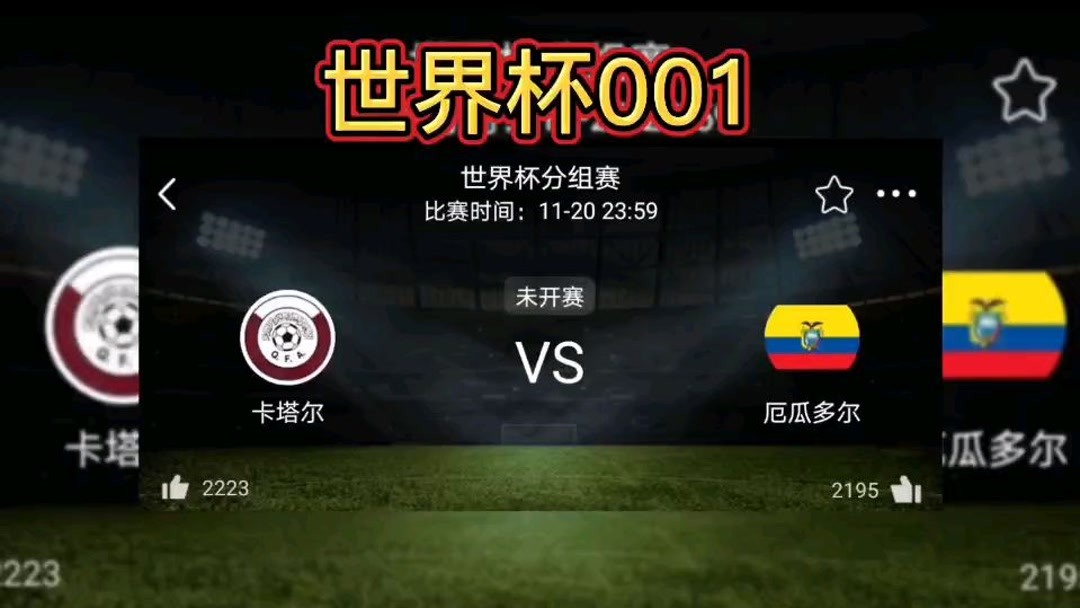 2022卡塔尔世界杯揭幕战:卡塔尔尽地主之谊迎战厄瓜多尔