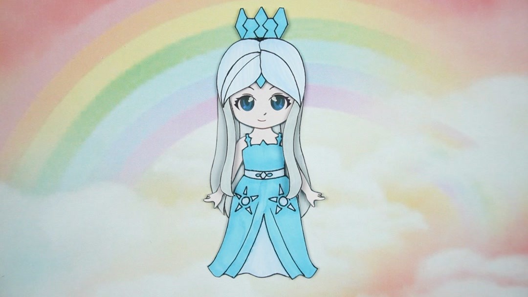 叶罗丽创意手工,第二弹纸娃娃冰公主