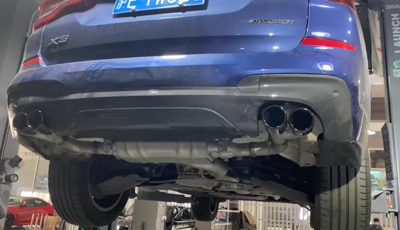 新款宝马X3 2.0T 改装升级repose中尾段阀门排气,sport按键控制阀门,...