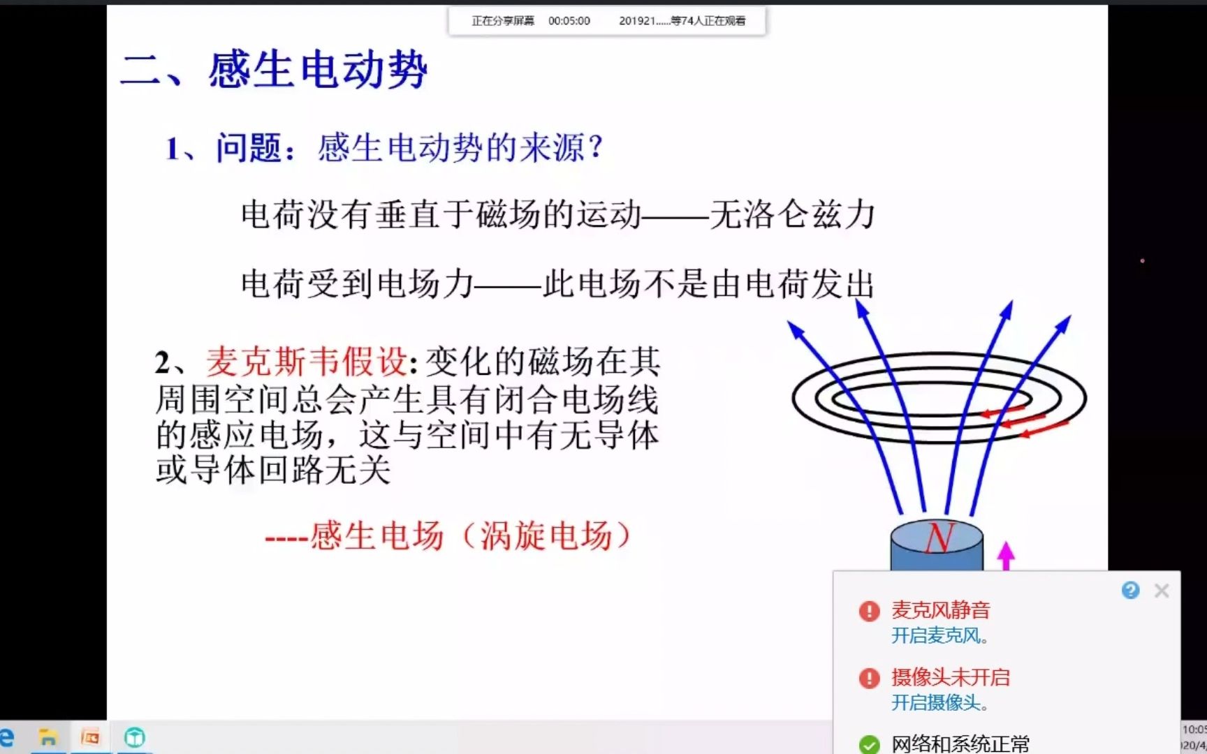 大学物理电磁学—感生电场,感生电动势