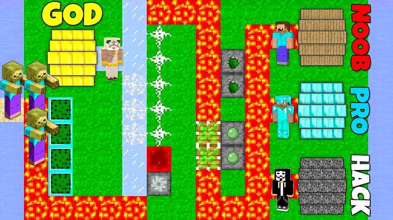 我的世界MC动画:新手vs老手战斗 僵尸攻击塔防游戏挑战