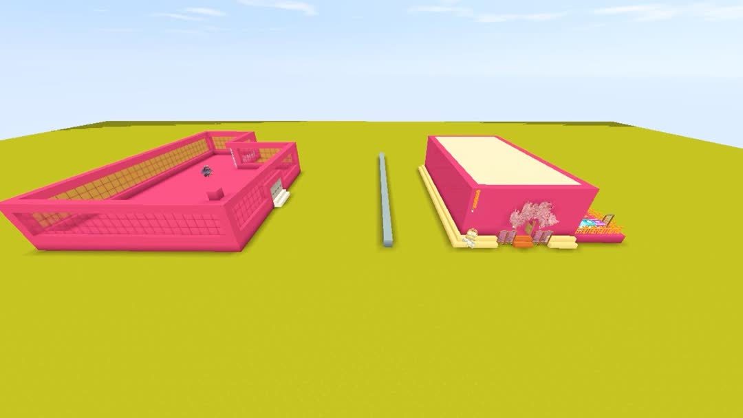 迷你世界:建筑大赛第二季开启,两人同时制作少女心别墅