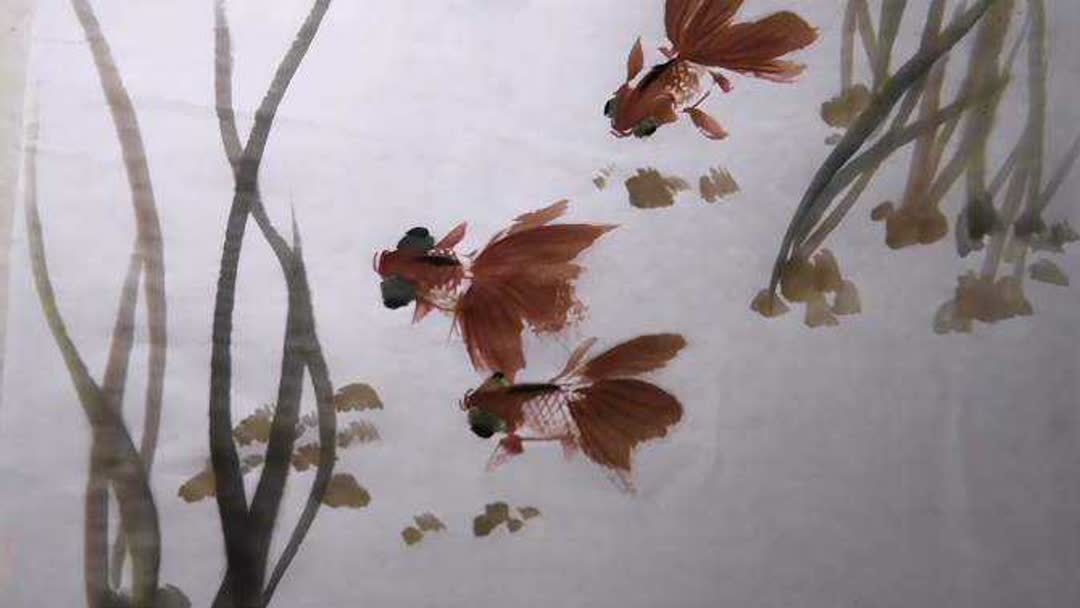 「国画」小金鱼画法,详细描绘简单易学,步骤清晰容易掌握