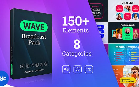 AE模板-前卫时尚介绍开场视频封面海报模板动态logo店铺徽标动态...