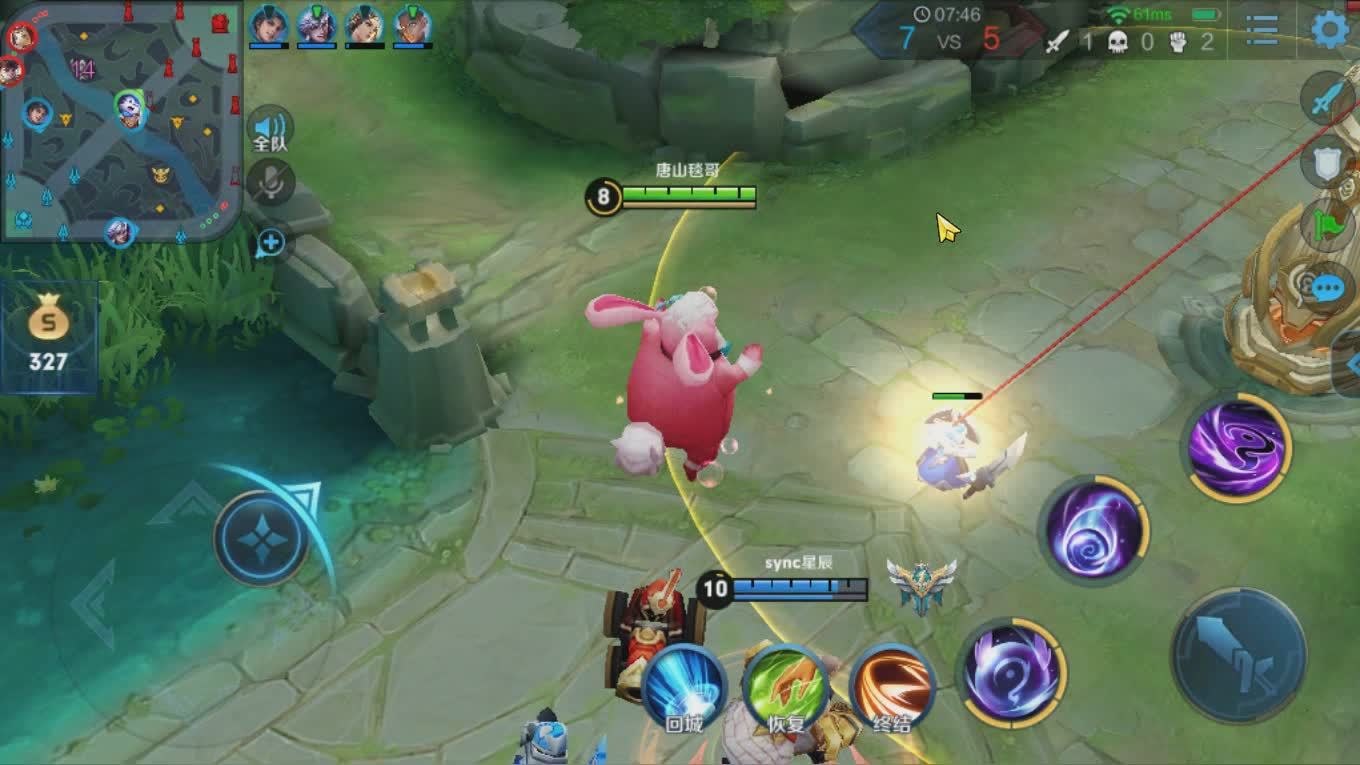 王者荣耀电脑版:三个人都打不死一个梦奇