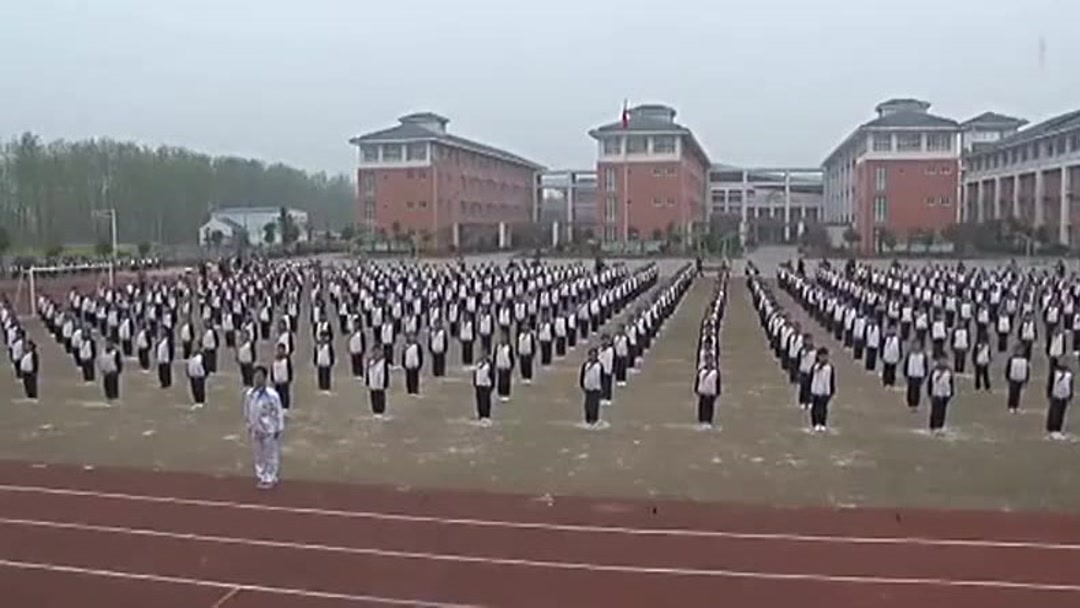 少儿武术操表演 洪泽湖实验小学中华武术进校园武术操表演