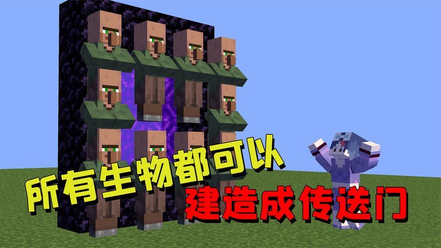 我的世界:用生物搭建传送门?村民传送门到底通向什么地方?