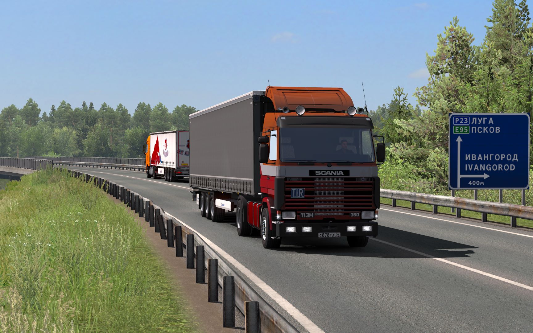 【欧洲卡车模拟2】驾驶SCANIA 3 SERIES跑俄罗斯线路:卢加——...