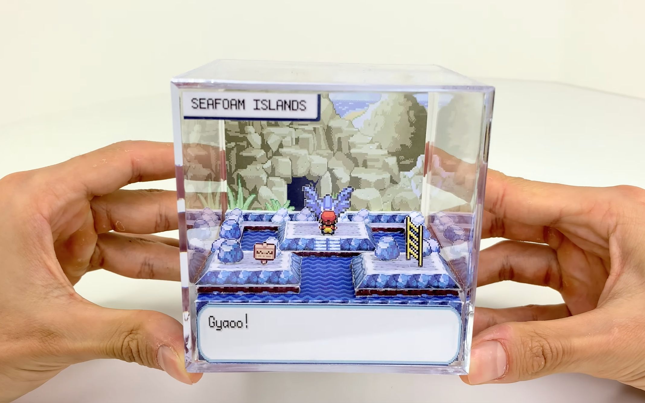 【宝可梦手工纸模】火红叶绿急冻鸟剧情场景,带LED灯光效果