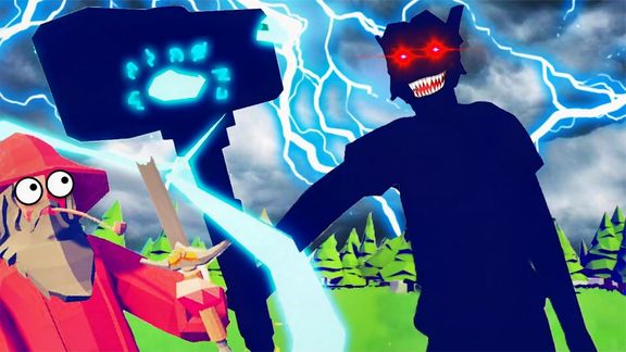 全面战争模拟器:雷神来欺负人了,雷神单挑三百剑士!