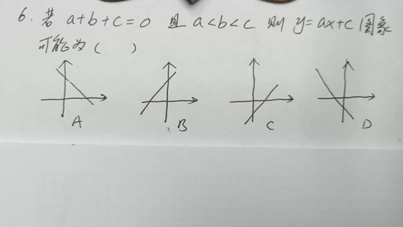 数学有三个未知数不知道,如何判断一次函数图像?