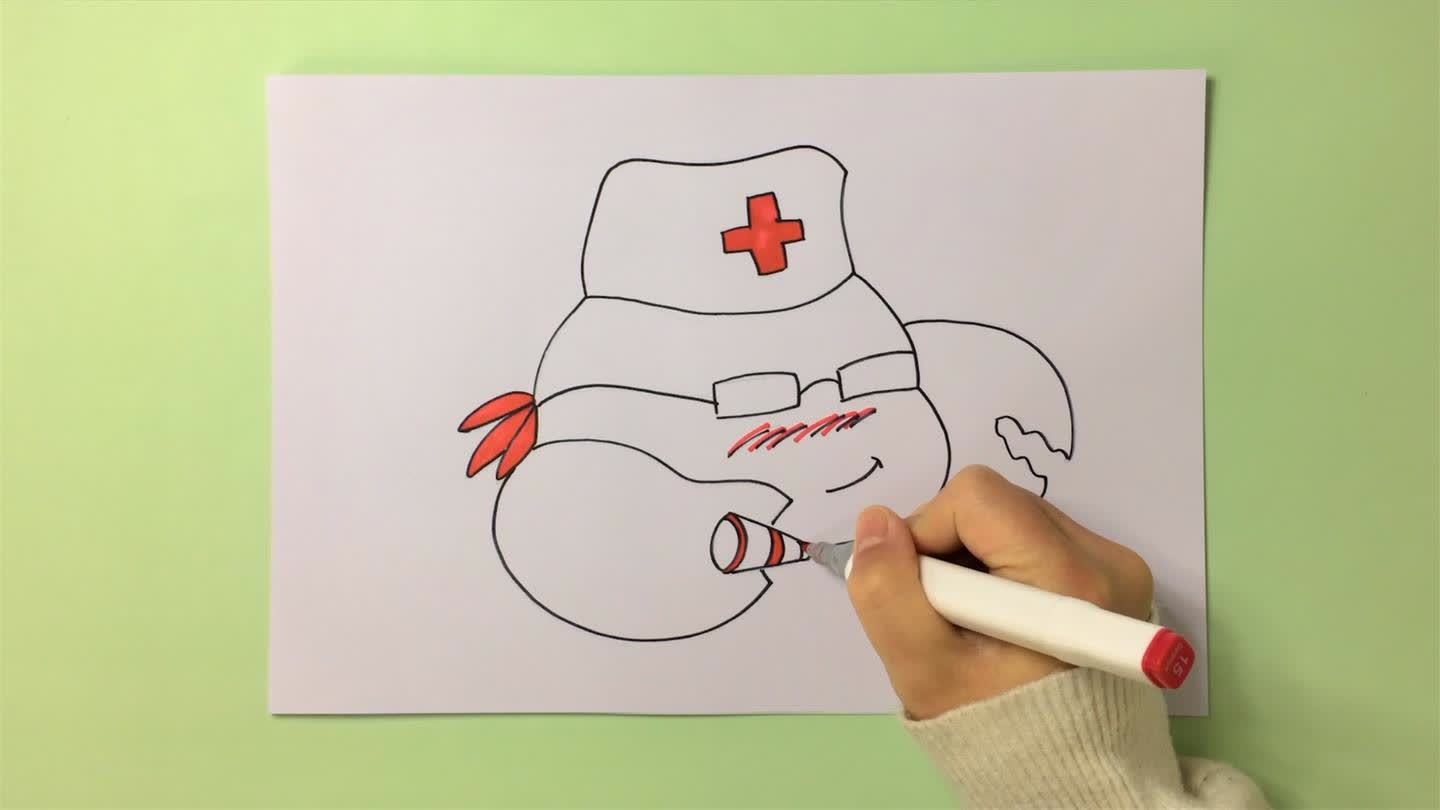 博卡简笔画:螃蟹好可爱,还会打针呢,我们一起画螃蟹吧