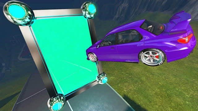 汽车加足马力冲向"重力门",会怎样?3D动画模拟太真实了
