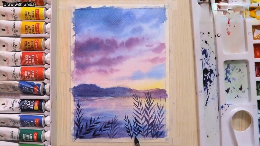 大神教你如何快速画水彩风景,像这样画,简单而又不失优雅!